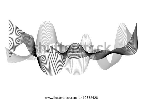 Creative Black Wave Lines Design Elements Stock Vector (Royalty Free ...