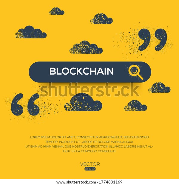 Creative Blockchain Word Written Search Bar Stock Vector (Royalty Free ...