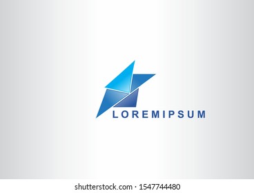 Creative Blue Logo Design Fold Shape Stock Vector (Royalty Free) 1547744480