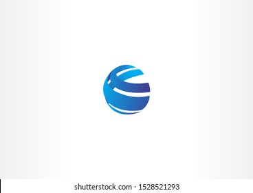Creative Blue Round Logo Design Technology Stock Vector (Royalty Free ...