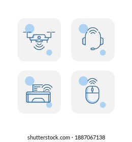 Creative Blue Smart Device Icons Collection Stock Vector (Royalty Free ...