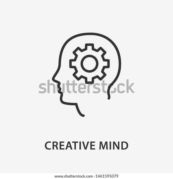 Creative Brain Icon On White Background Stock Vector (Royalty Free ...