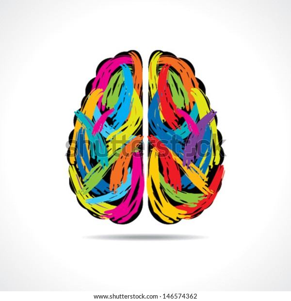 Creative Brain Paint Strokes Stock Vector Stock Vector (Royalty Free ...