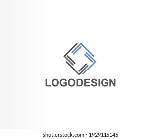 Creative Brand Outline Square Concept Logo Stock Vector (Royalty Free ...