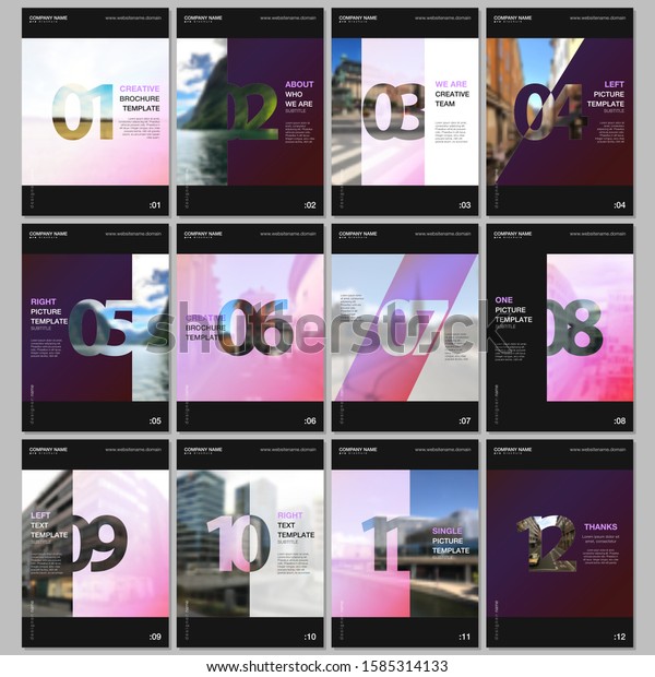 Creative Brochure Templates Numbers Easy Edit Stock Vector (Royalty ...