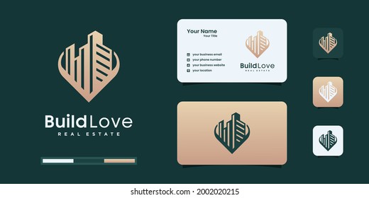 Creative Build Love Logo Design Inspiration Stock Vector (Royalty Free ...
