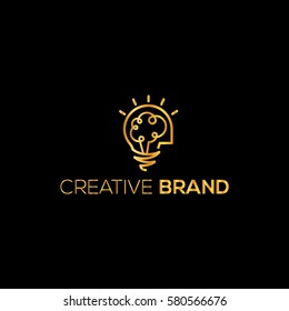 Creative Bulb Golden Vector Logo Design Stock Vector (Royalty Free ...