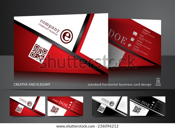 Creative Business Card Design Red White Stock Vector (Royalty Free ...