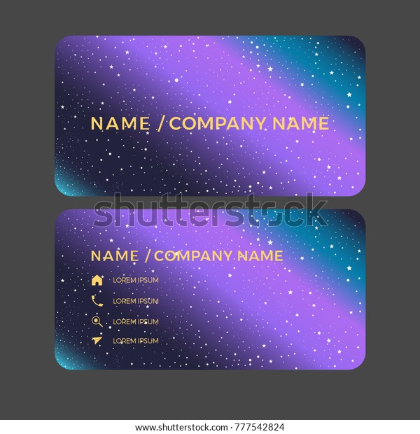 Creative Business Card Template Galaxy Theme Stock Vector (Royalty Free ...
