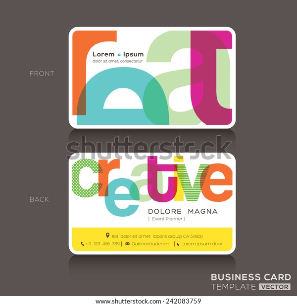 Creative Business Cards Design Template Stock Vector Royalty Free