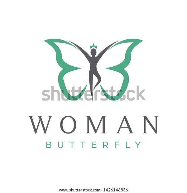 Creative Butterfly Woman Logo Tempalevector Stock Vector (Royalty Free ...