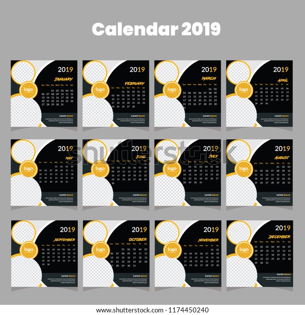 Creative Calendar 2019 Year Modern Vector Stock Vector (Royalty Free ...