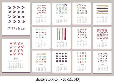 Creative Calendar Hand Drawn Doodle Elements Stock Vector (Royalty Free ...