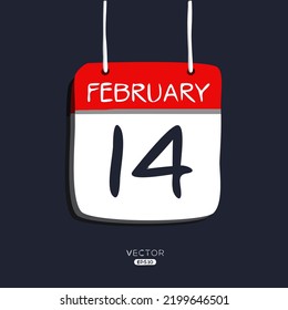 Creative Calendar Page Single Day 14 Stock Vector (Royalty Free ...