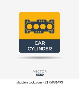 Creative Car Cylinder Icon Vector Sign Stock Vector (Royalty Free ...