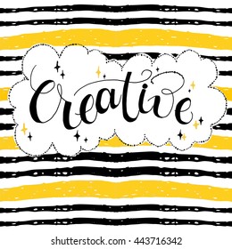 Creative Card Hand Drawn Lettering Background Stock Vector (Royalty ...