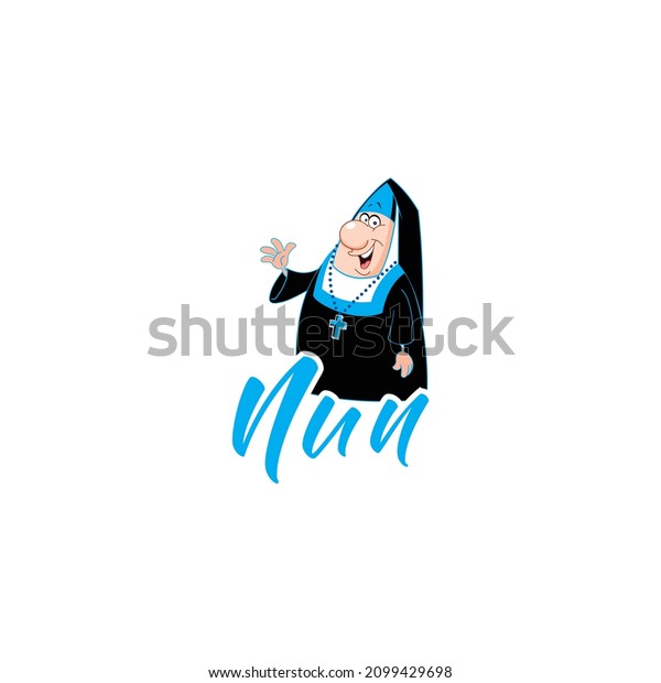 Creative Cartoon Design Nun Logo Stock Vector (Royalty Free) 2099429698 ...