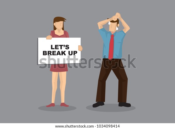 Creative Cartoon Vector Illustration Girl Breaking Stock Vector ...