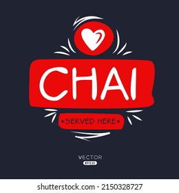 Creative Chai Logo Chai Sticker Vector Stock Vector (Royalty Free ...