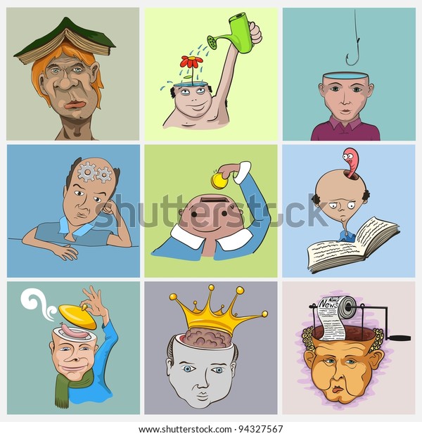 Creative Characters Concepts Cartoon People Caricatures Stock Vector ...