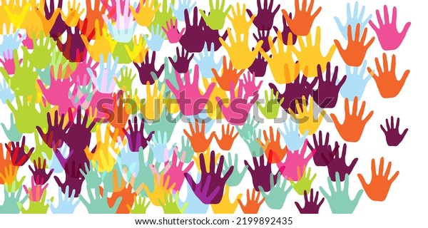 Creative Children Handprints Nursery Games Concept Stock Vector ...