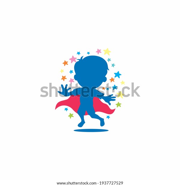 Creative Children Playing Hero Education Logo Stock Vector (Royalty ...