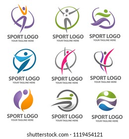 Creative Circle Sport Logo Set Vector Stock Vector (Royalty Free ...