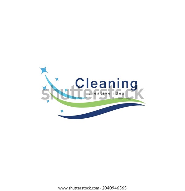 Creative Cleaning Concept Logo Design Template Stock Vector (Royalty ...