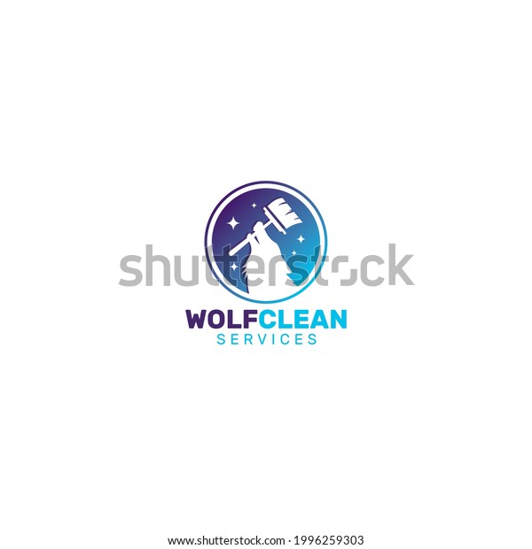 Creative Cleaning Services Wolf Concept Logo Stock Vector (Royalty Free ...