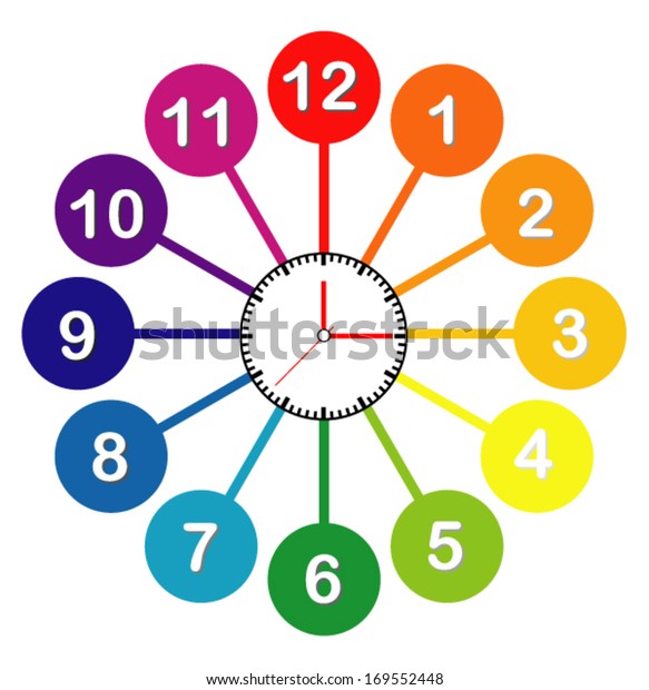 Creative Clock Design Modern Colorful Stock Vector (Royalty Free ...