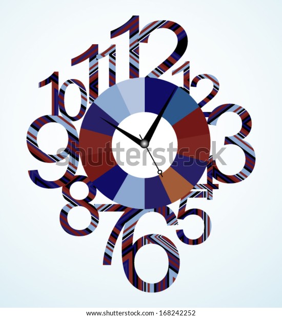 Creative Clock Face Design Colorful Stock Vector (Royalty Free ...