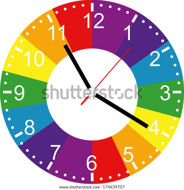 Creative Clock Face Design Modern Colorful Stock Vector (Royalty Free ...