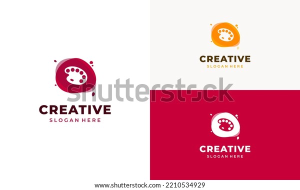 Creative Color Palette Logo Design Painting Stock Vector (Royalty Free ...
