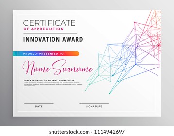 Creative Colorful Certificate Template Design Stock Vector (Royalty ...