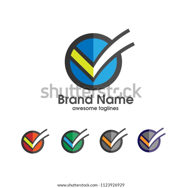Creative Colorful Circle Check Mark Logo Stock Vector (Royalty Free ...
