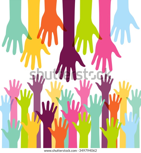 Creative Colorful Helping Hand Background Stock Vector (Royalty Free ...