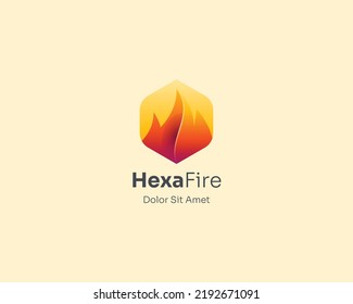 Creative Colorful Hexagon Fire Logo Gradient Stock Vector (Royalty Free ...