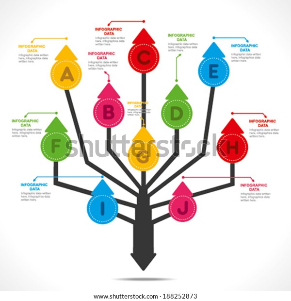 Creative Colorful Label Tree Infographics Design Stock Vector (Royalty ...