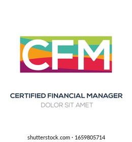 Creative Colorful Logo Cfm Mean Certified Stock Vector (Royalty Free ...