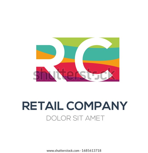 Creative Colorful Logo Rc Mean Retail Stock Vector (Royalty Free ...