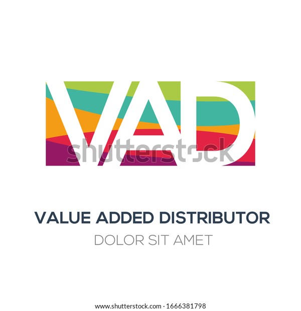 Creative Colorful Logo Vad Mean Value Stock Vector (Royalty Free ...