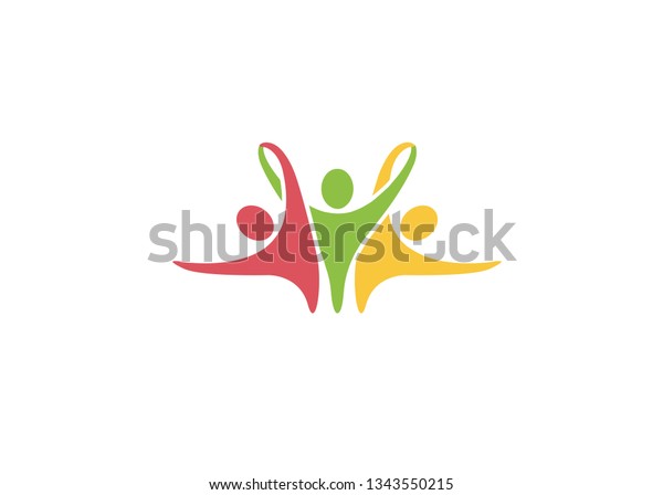 Creative Colorful Three People Logo Design Stock Vector (Royalty Free ...