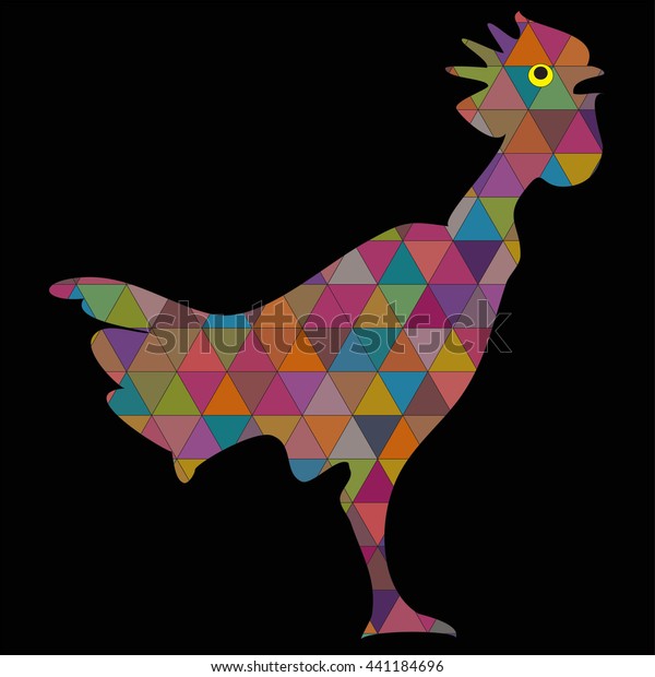 Creative Colorful Vector Chicken Shade Picture Stock Vector (Royalty ...