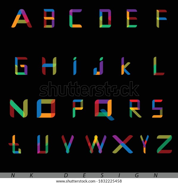 Creative Coloured Alphabet Word Designs Stock Vector (Royalty Free ...