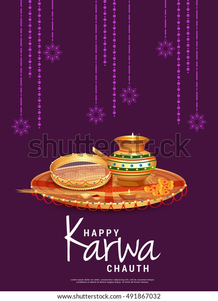 Creative Concept Decorated Pooja Thali Indian Stock Vector (Royalty ...