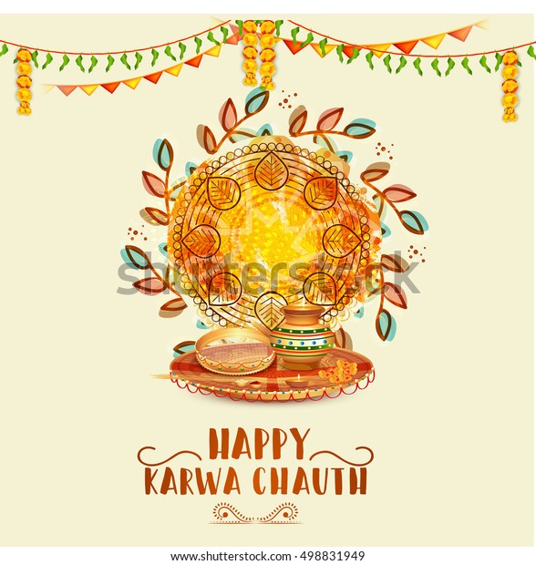 Creative Concept Decorated Pooja Thali Indian Stock Vector (Royalty ...