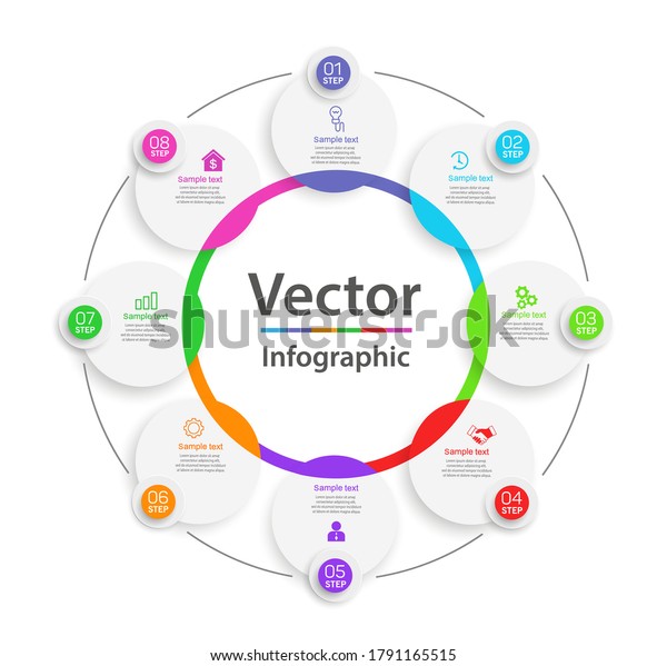Creative Concept Infographic Diagram 8 Steps Stock Vector (Royalty Free ...