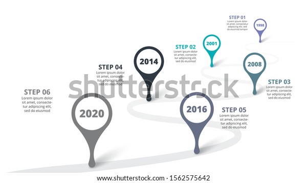 Creative Concept Infographic Road Timeline Process Stock Vector ...