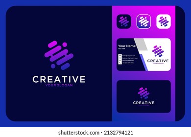 Creative Connection Logo Design Business Card Stock Vector (Royalty ...
