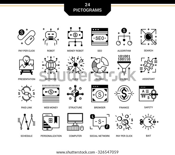 Creative Contemporary Icon Set Linear Style Stock Vector (Royalty Free ...